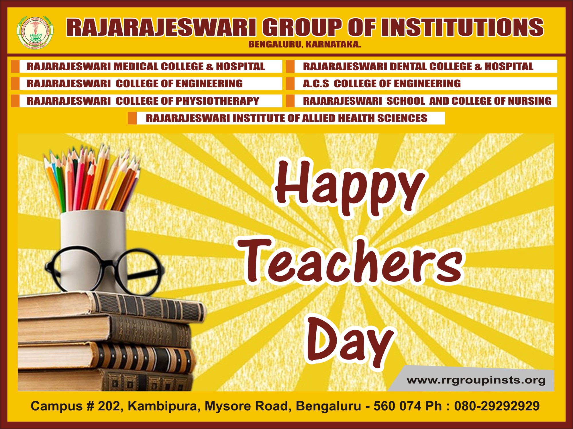 Happy Teachers Day RajaRajeswari Dental College And Hospital In